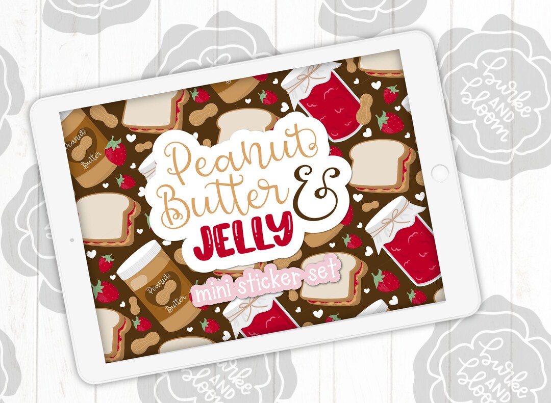 Peanut Butter and Jelly Mini Digital Sticker Set, Planner Stickers ...