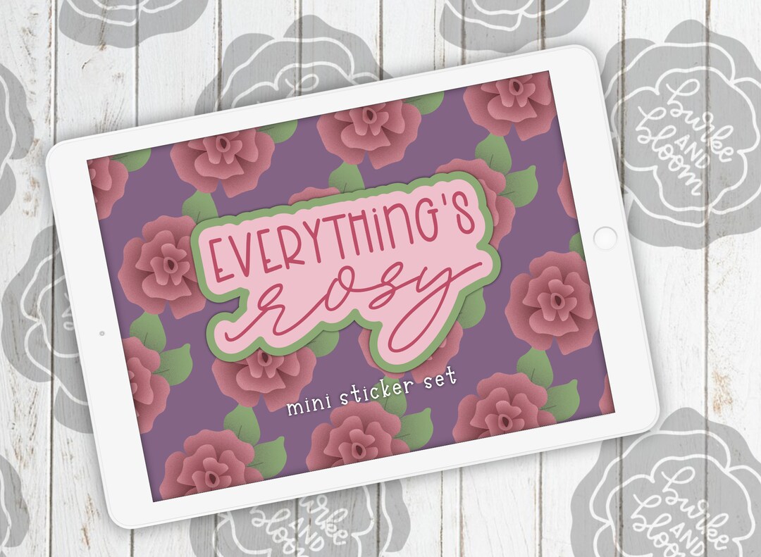 Everythings Rosy Mini Digital Sticker Set, Planner Stickers, Goodnotes ...