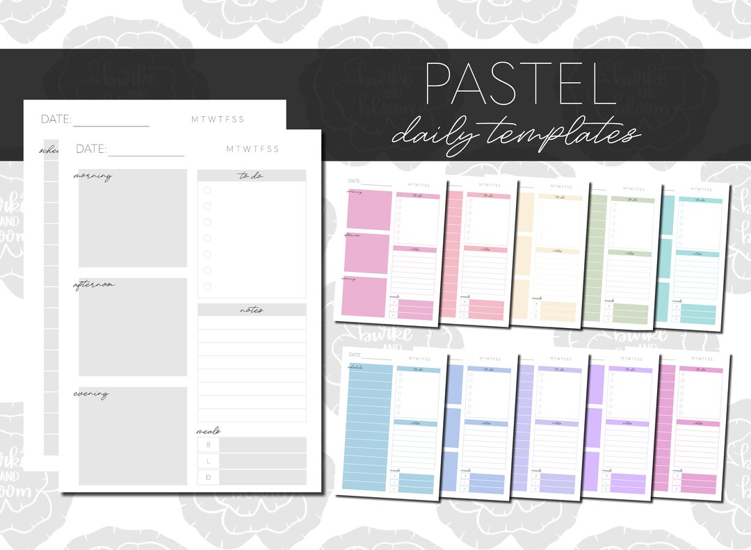 Pastel Daily Templates Digital Planner Stickers Goodnotes - Etsy