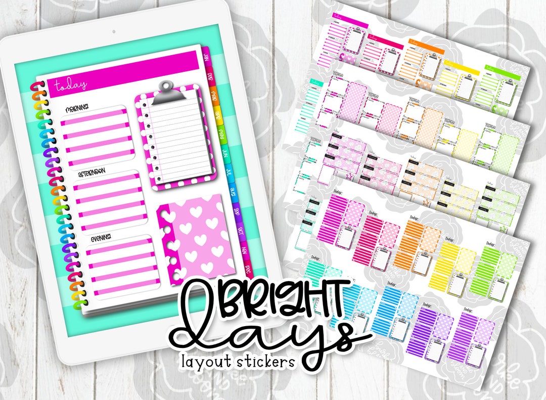 Bright Days Daily Layout Digital Planner Stickers, Goodnotes, Zoomnotes ...