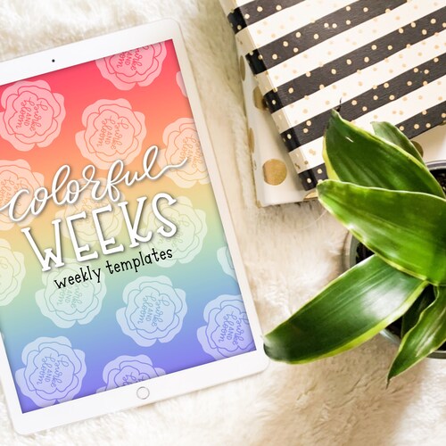 Colorful Weeks Weekly Template Digital Planner Stickers for - Etsy
