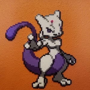 Avec ou sans armure Mewtwo Perler Beads/ Pixel Art | Etsy