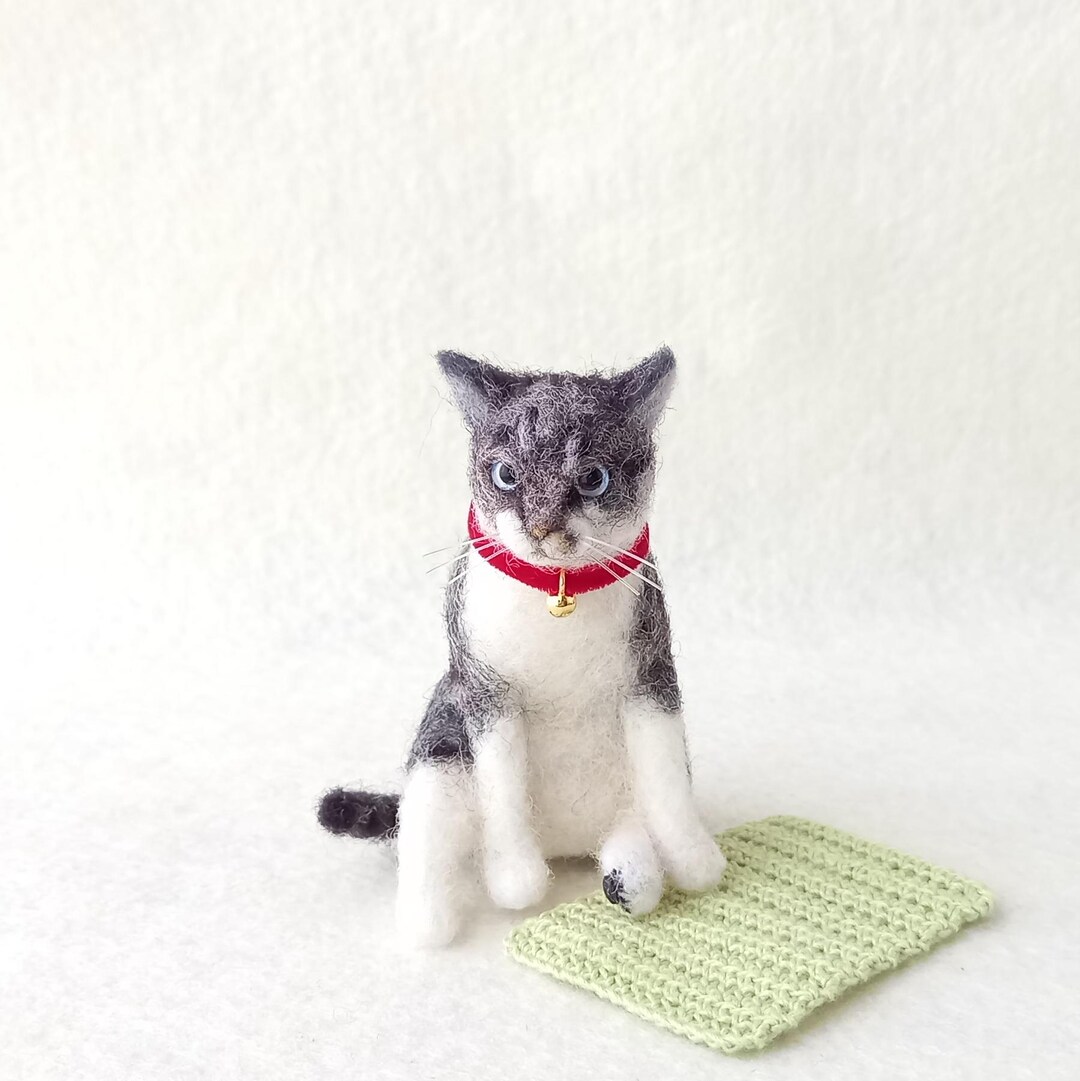 Needle Felted Miniature Tabby Cat, With Box,one of a Kind,replica ...