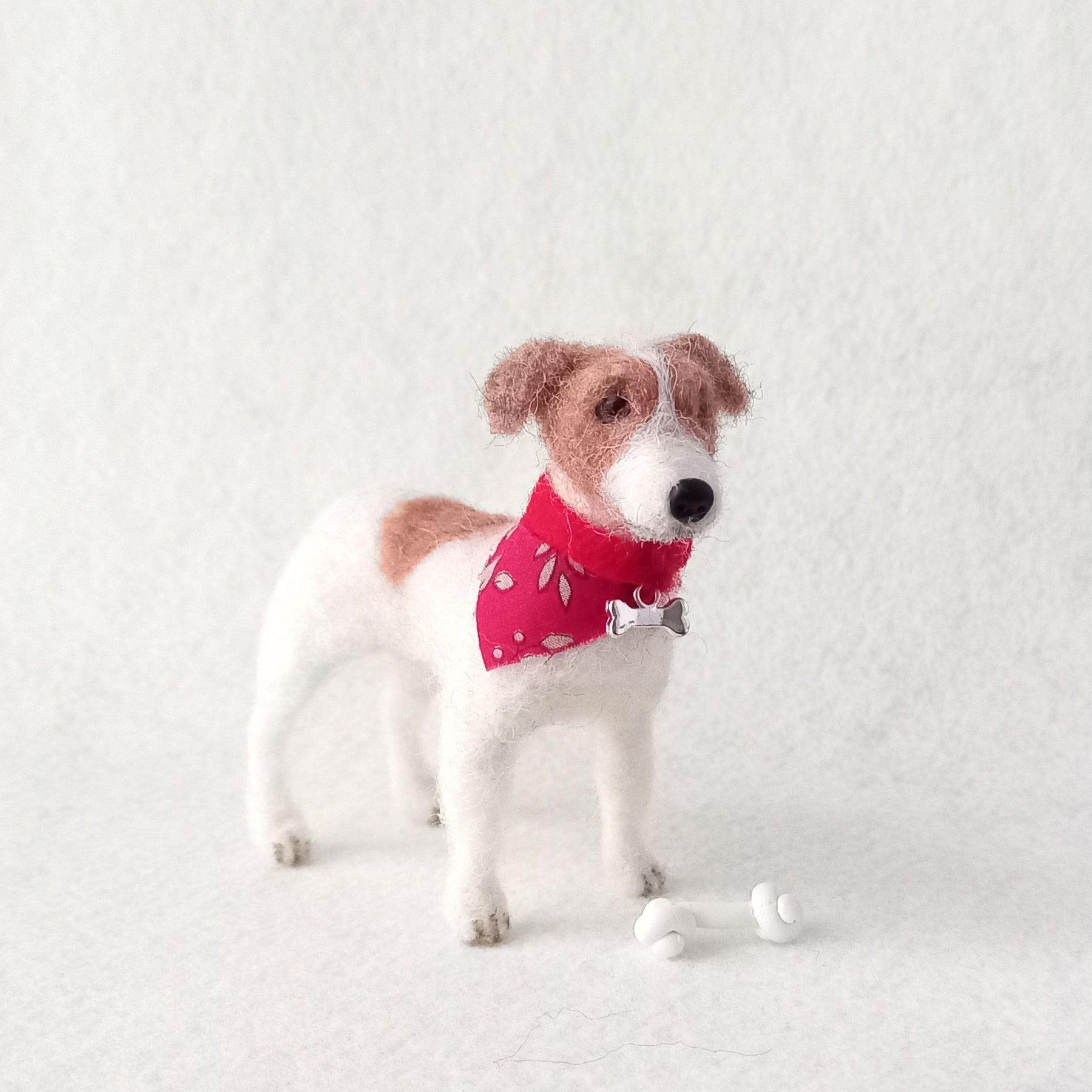 Needle Felted Miniature Jack Russell Terrier Dog Figurine,wool,tiny,one ...