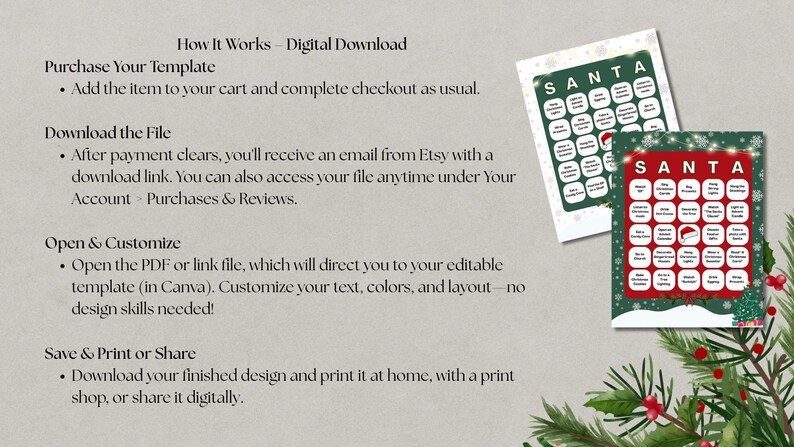 Santa Bingo Game Printable | Christmas Activity Bingo for Kids ...