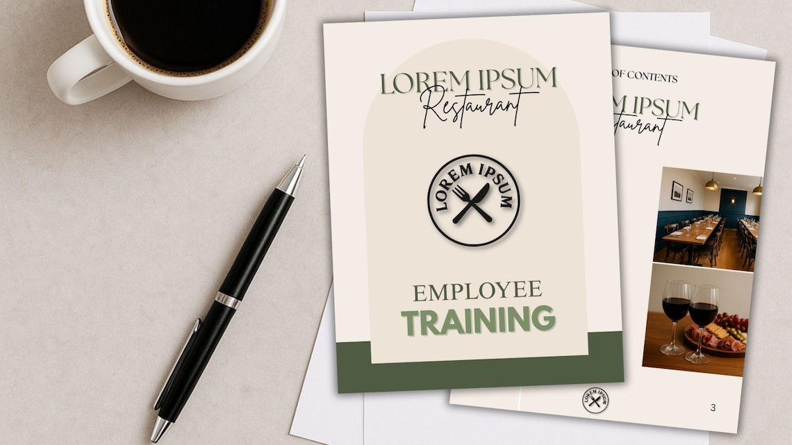 Editable Employee Handbook Template | Restaurant & Hospitality Training Manual | Canva Download ...