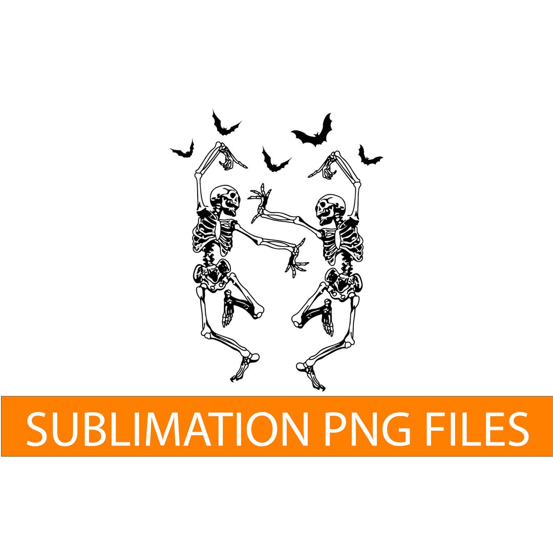 Dancing Skeleton PNG File // Halloween Sublimation File , Skeleton DTF ...