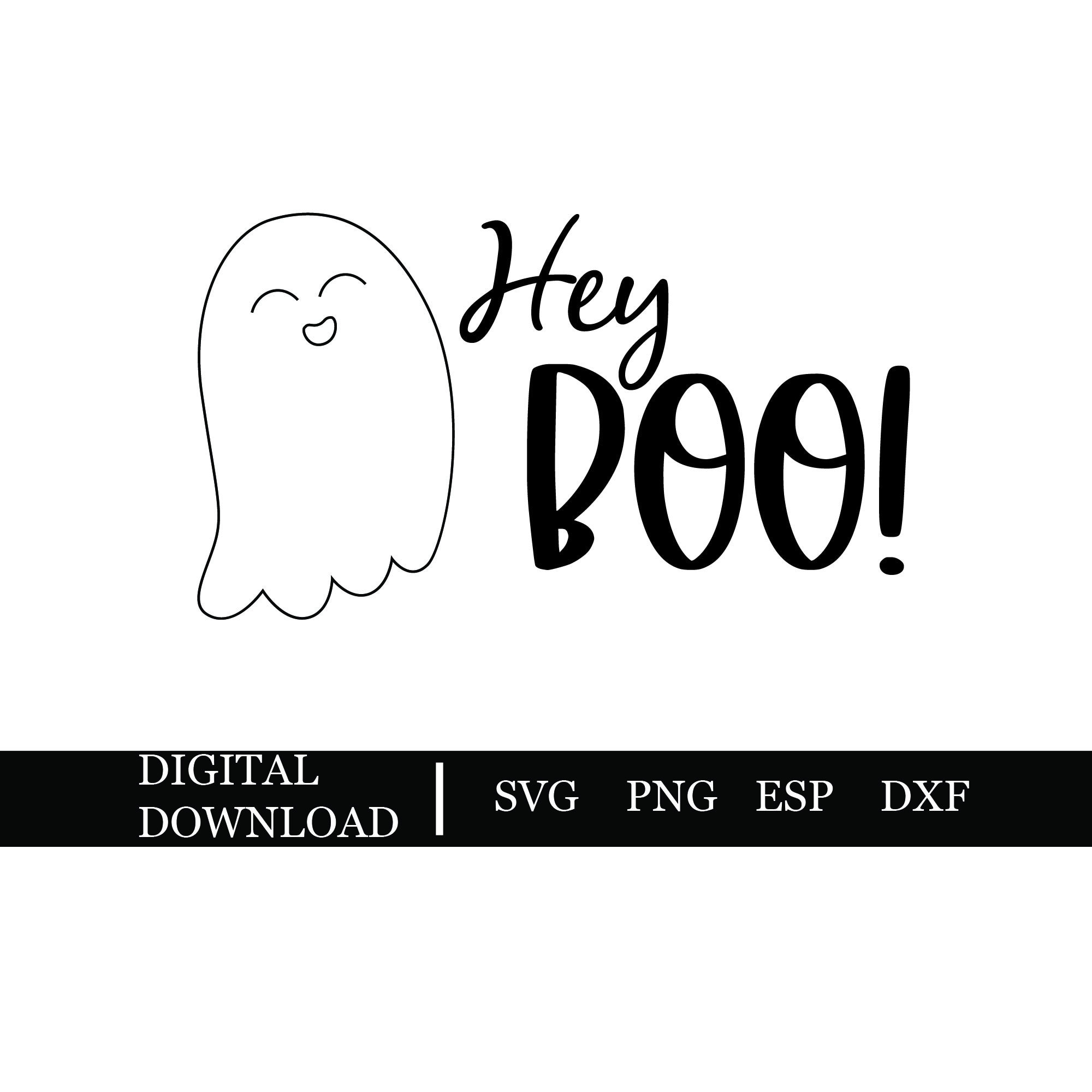 Hey Boo SVG Cut File // Halloween Clip Art Halloween Cut - Etsy