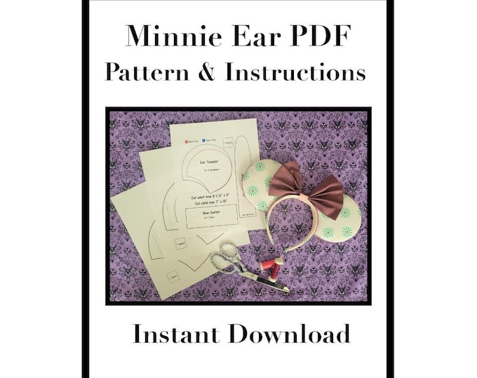 PDF, Instant Download, Minnie Ears, Mickey Ears, Pattern, Tutorial ...