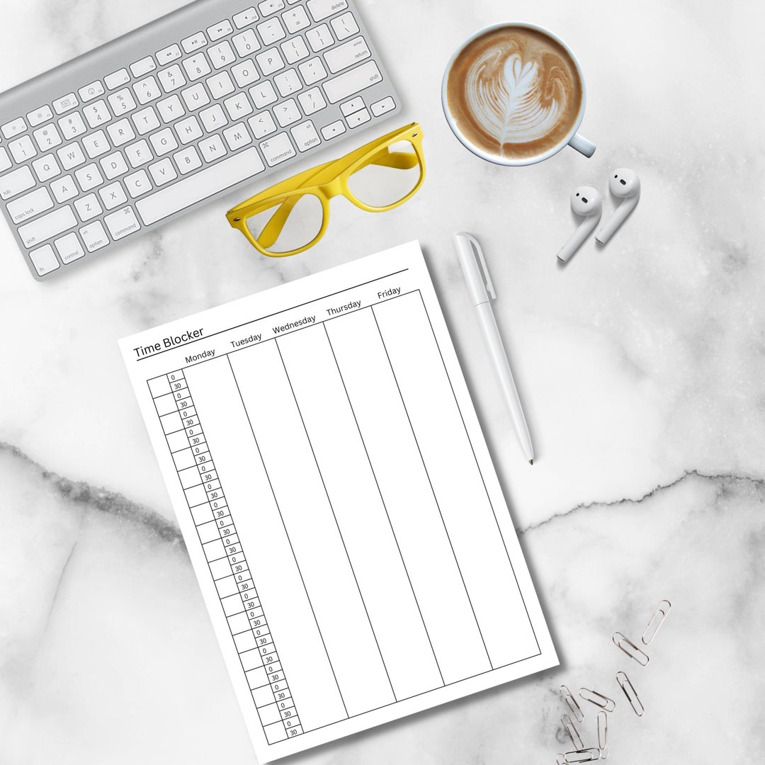 TIME BLOCKER Pdf Printable Instant Download - Etsy