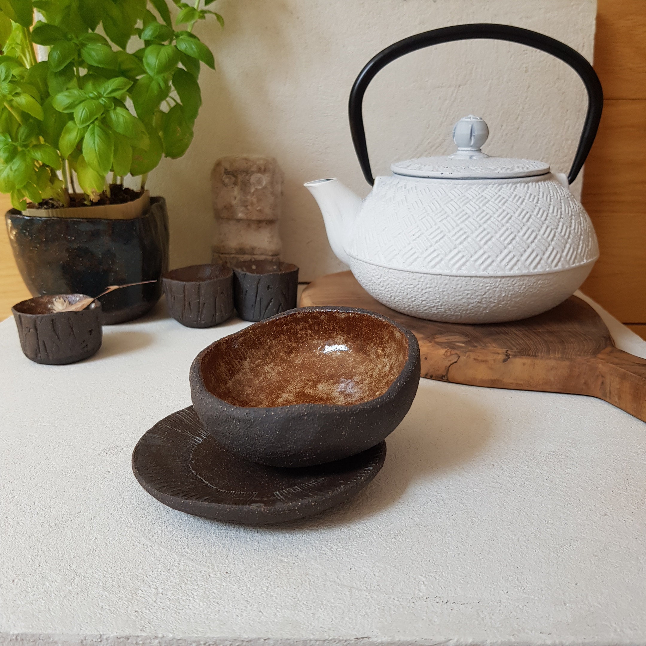 Wabi-sabi Matcha Ceremony Teabowl Set/ Chawan and Small Plate - Etsy