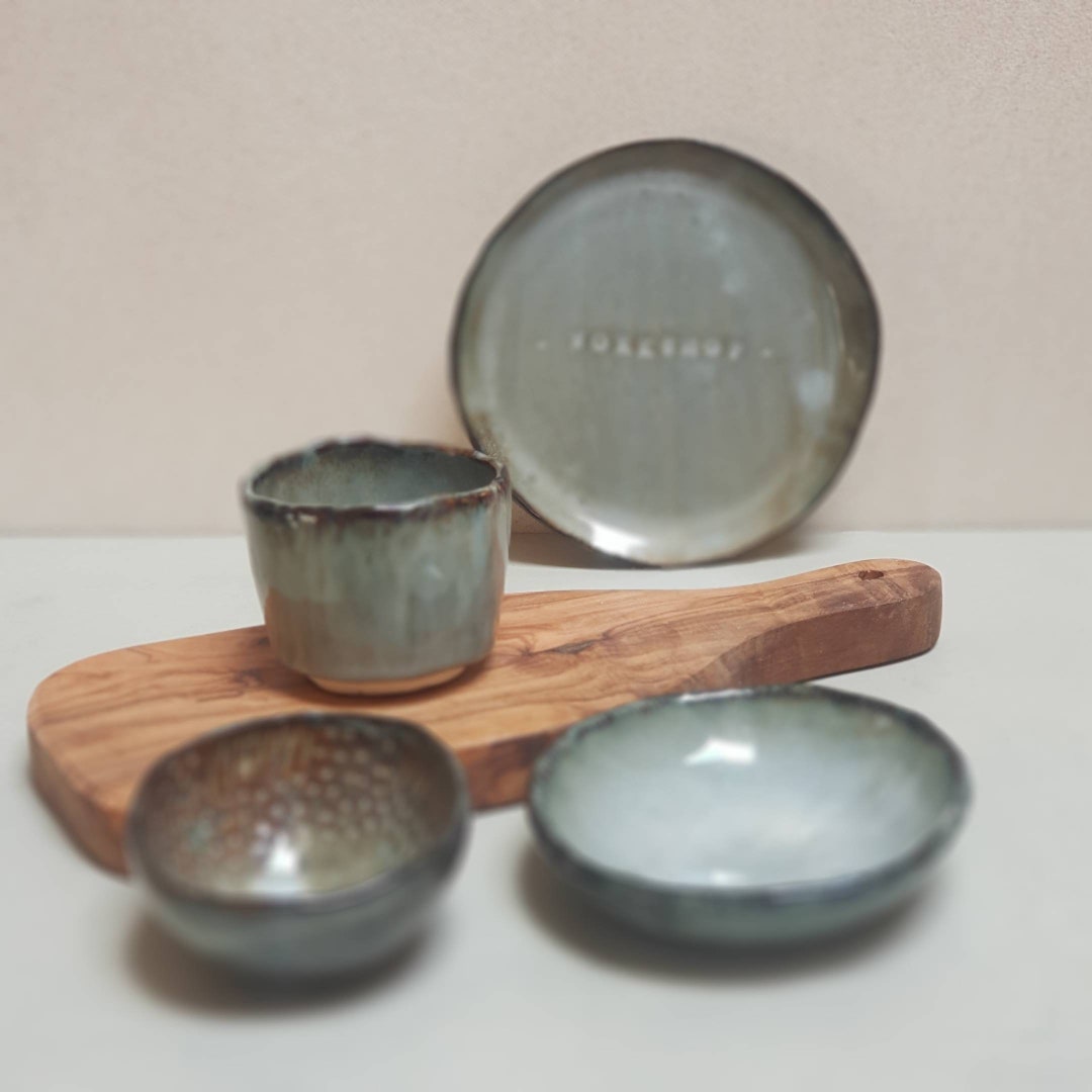 4 Piece Ceramic Breakfast Set - Etsy