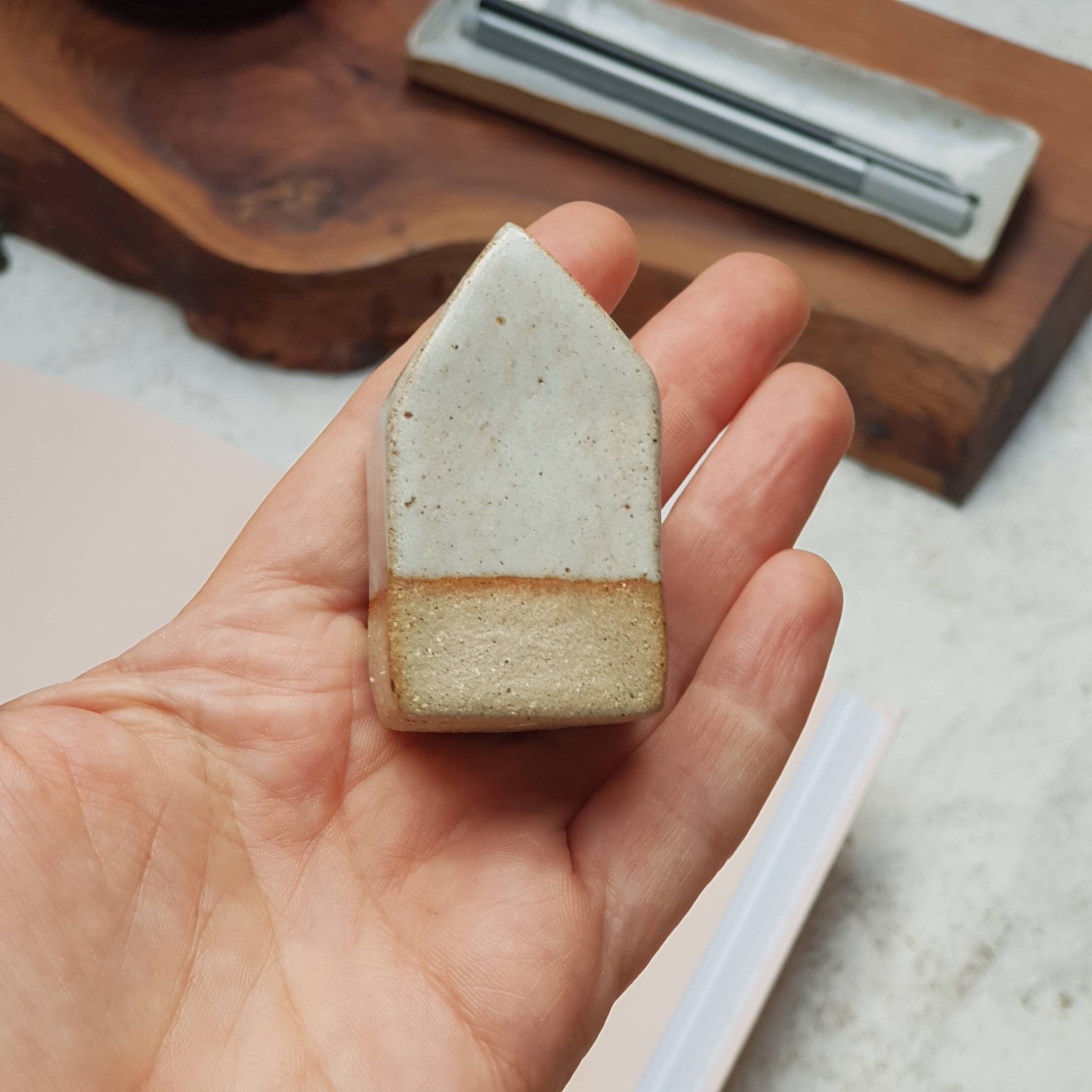 Ceramic Desk Tidy Set in an Organic Concrete Grey - Etsy