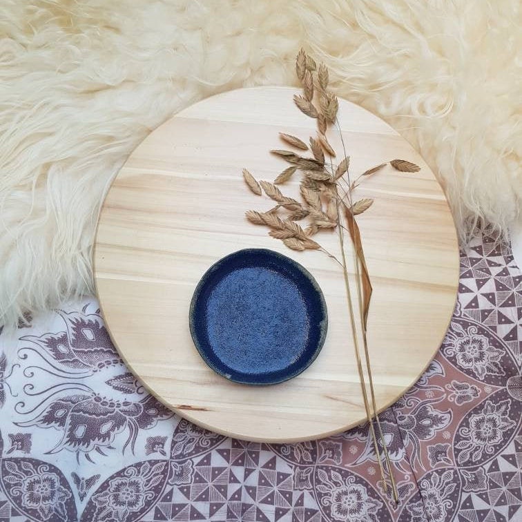 Contemporary Wabi-sabi 14cm wide Atlantic blue ceramic bowl | Etsy