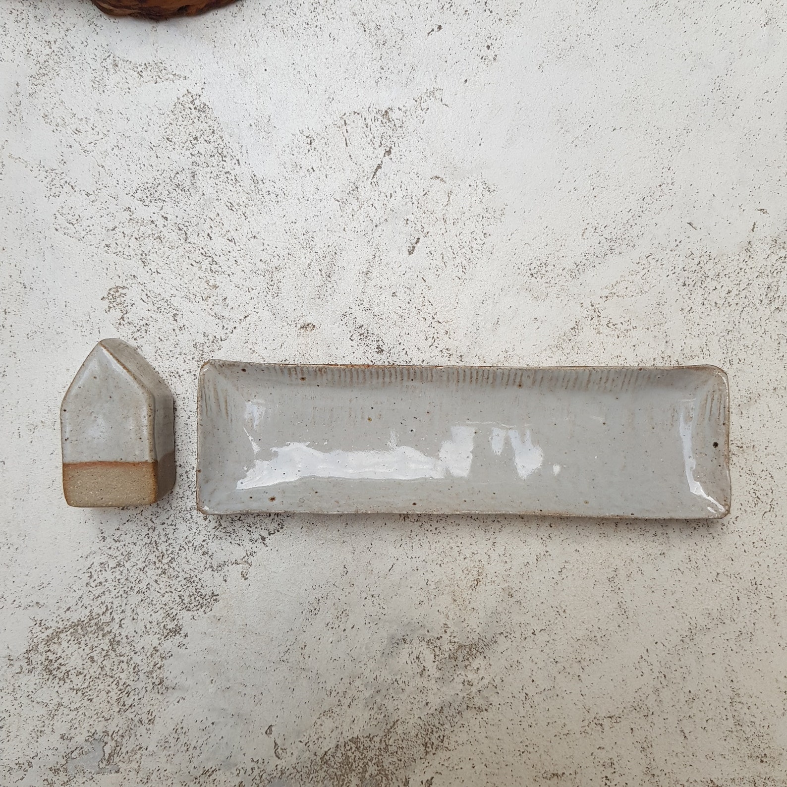 Ceramic Desk Tidy Set in an Organic Concrete Grey - Etsy