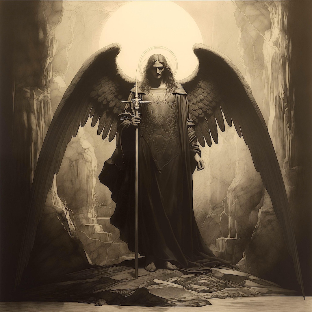 Archangel Gabriel Giclee Print, Angel Art Collection (12x12) - Etsy