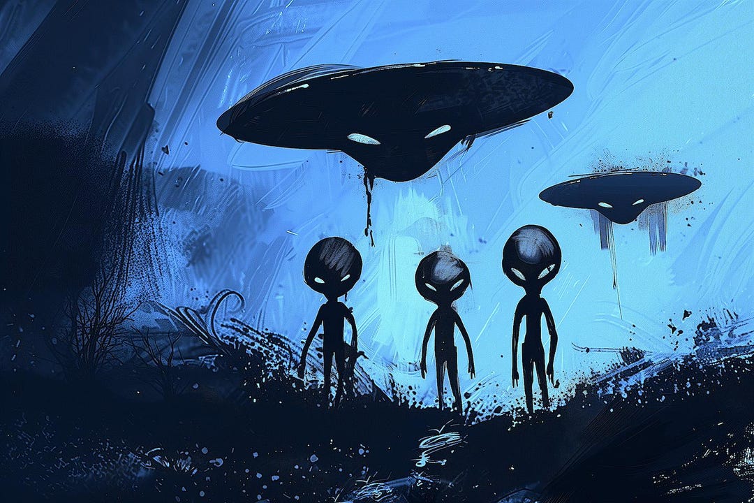 Alien Greys (blue) - Etsy