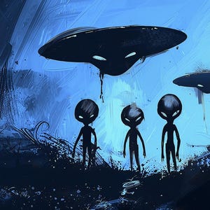 Alien Greys (blue) - Etsy