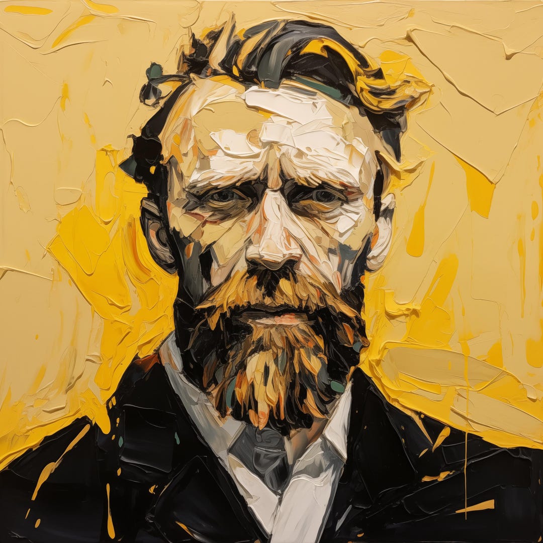 Van Gogh Portrait Art Print, Christopher Fleming Illustration (12x12 ...