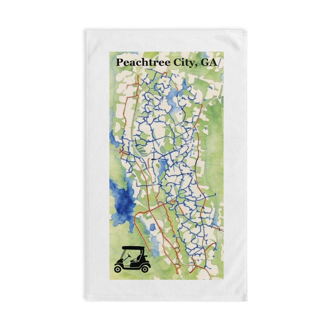 Peachtree City GA Golf Cart Trail Map Hand Towel: Hometown Decor - Etsy