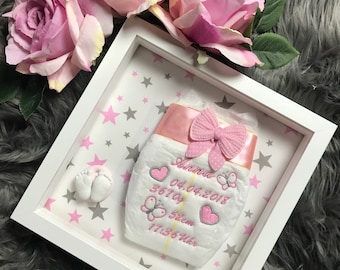 Embroidered Diaper in Frame - Etsy