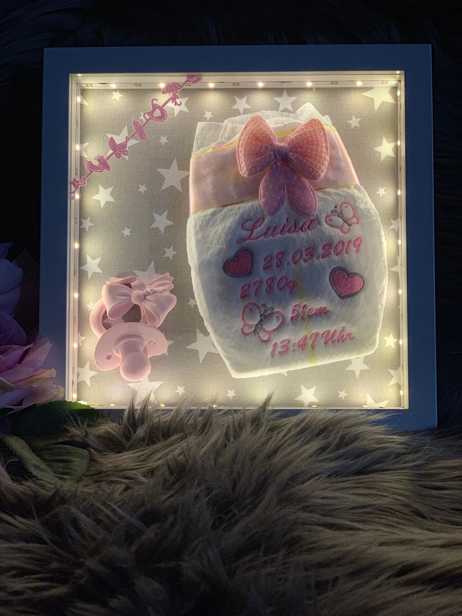 Embroidered Diaper in Frame - Etsy