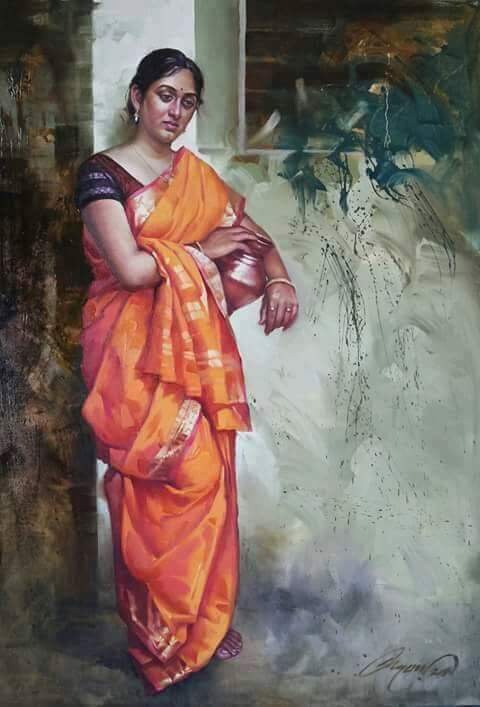 Indian Queen Painting Lady Portrait Acrylic Painting Wall Art - Etsy