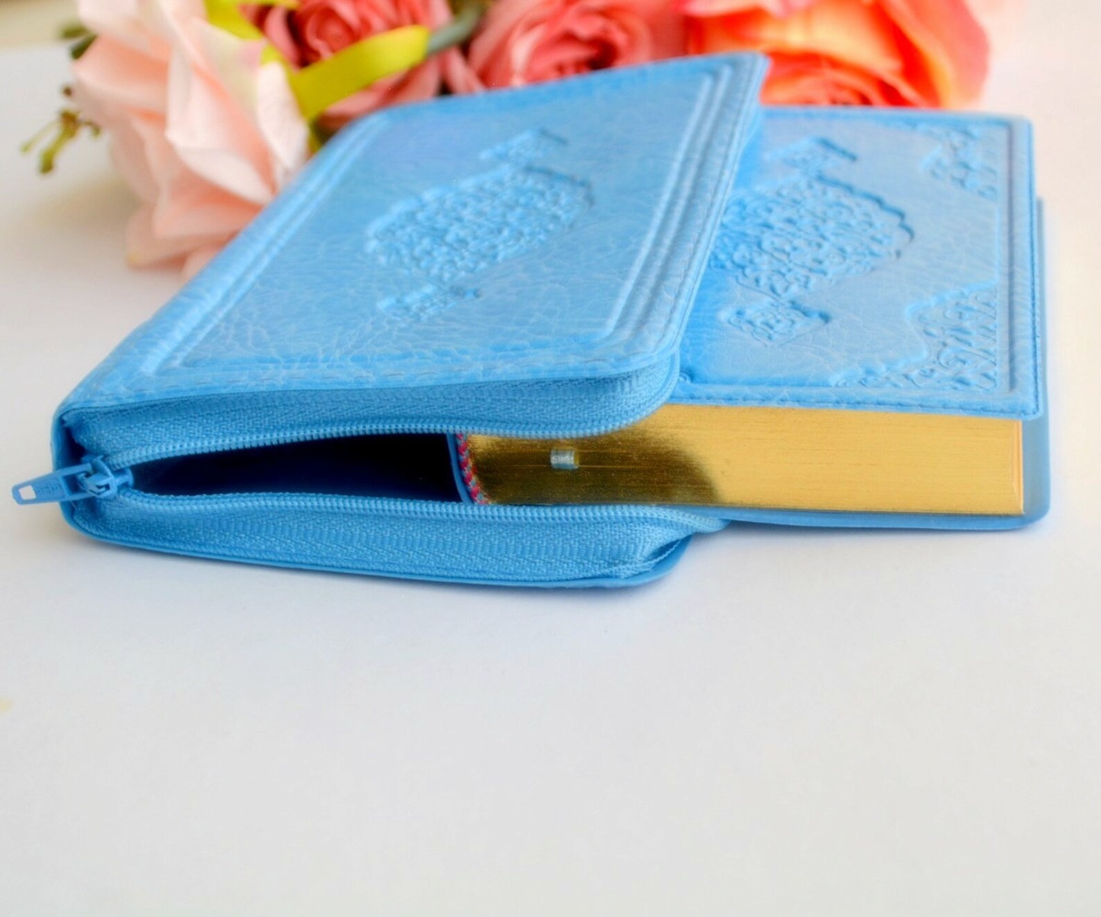 Blue Leather Quran Case Book Baby Blue Muslim Boy Kuran - Etsy