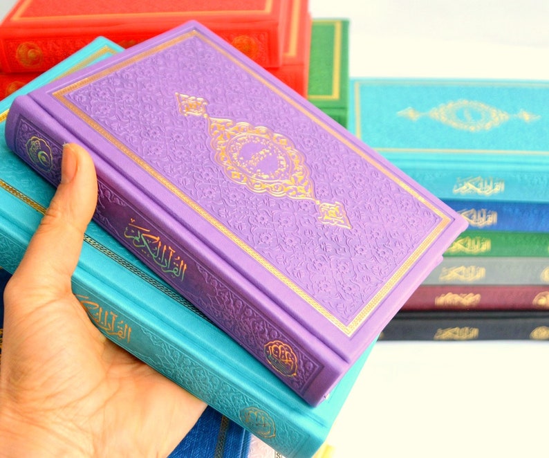 Muslim Small Quran Leather Mini Quran Grey Arabic Coran - Etsy