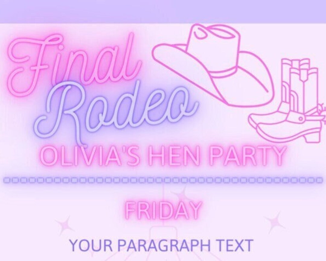 Cowboy Hen Party Itinerary - Etsy