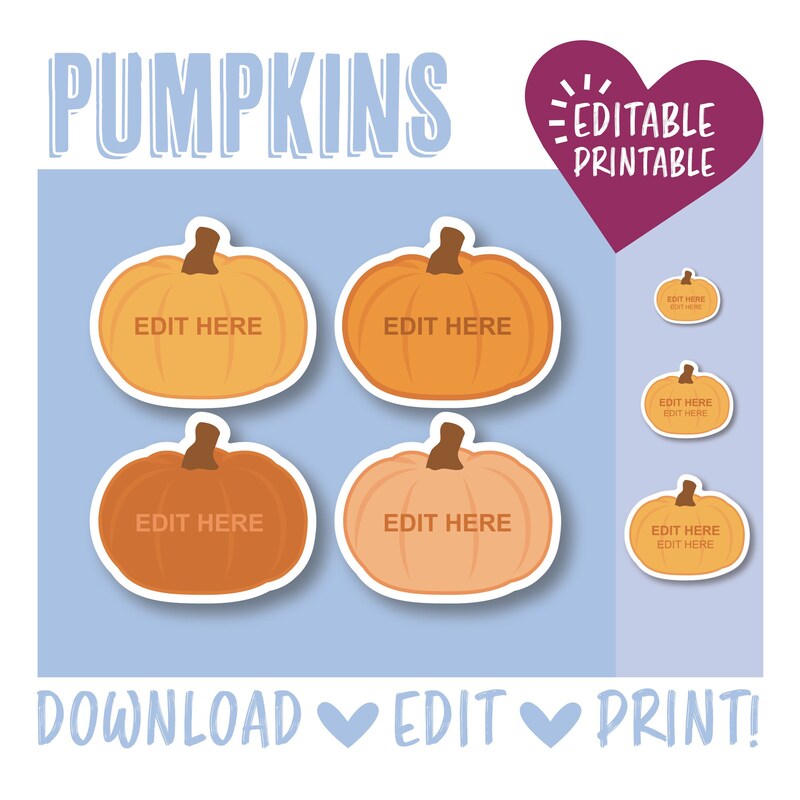 Pumpkin Name Tags - Etsy