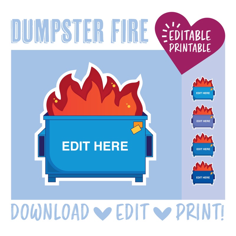 Dumpster Fire Name Tag - Etsy