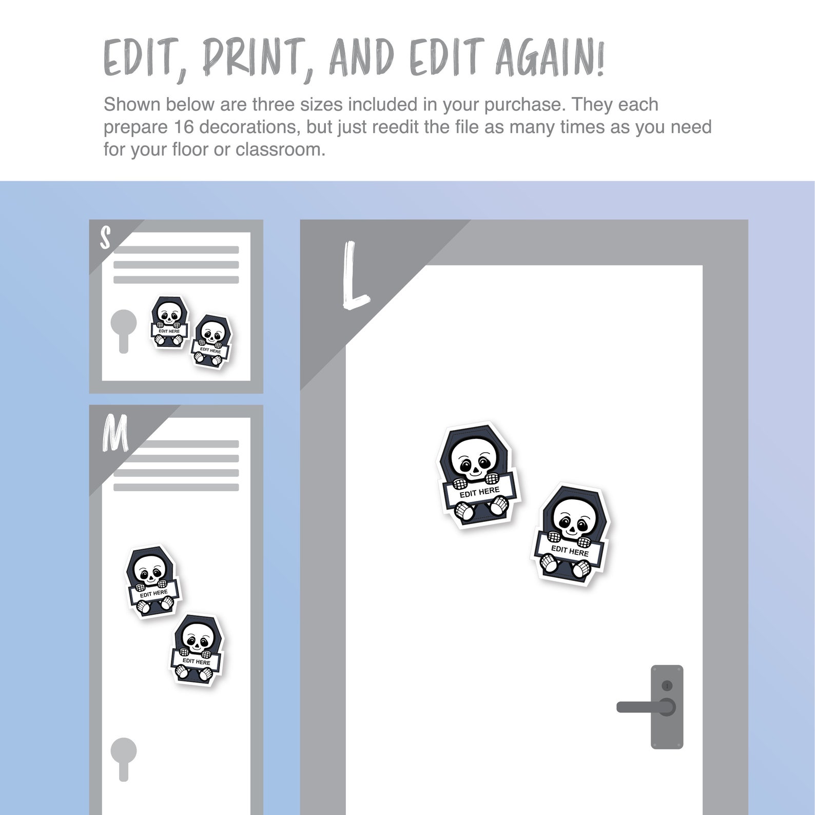Skeleton Door Decoration / Halloween / Printable / RA / - Etsy