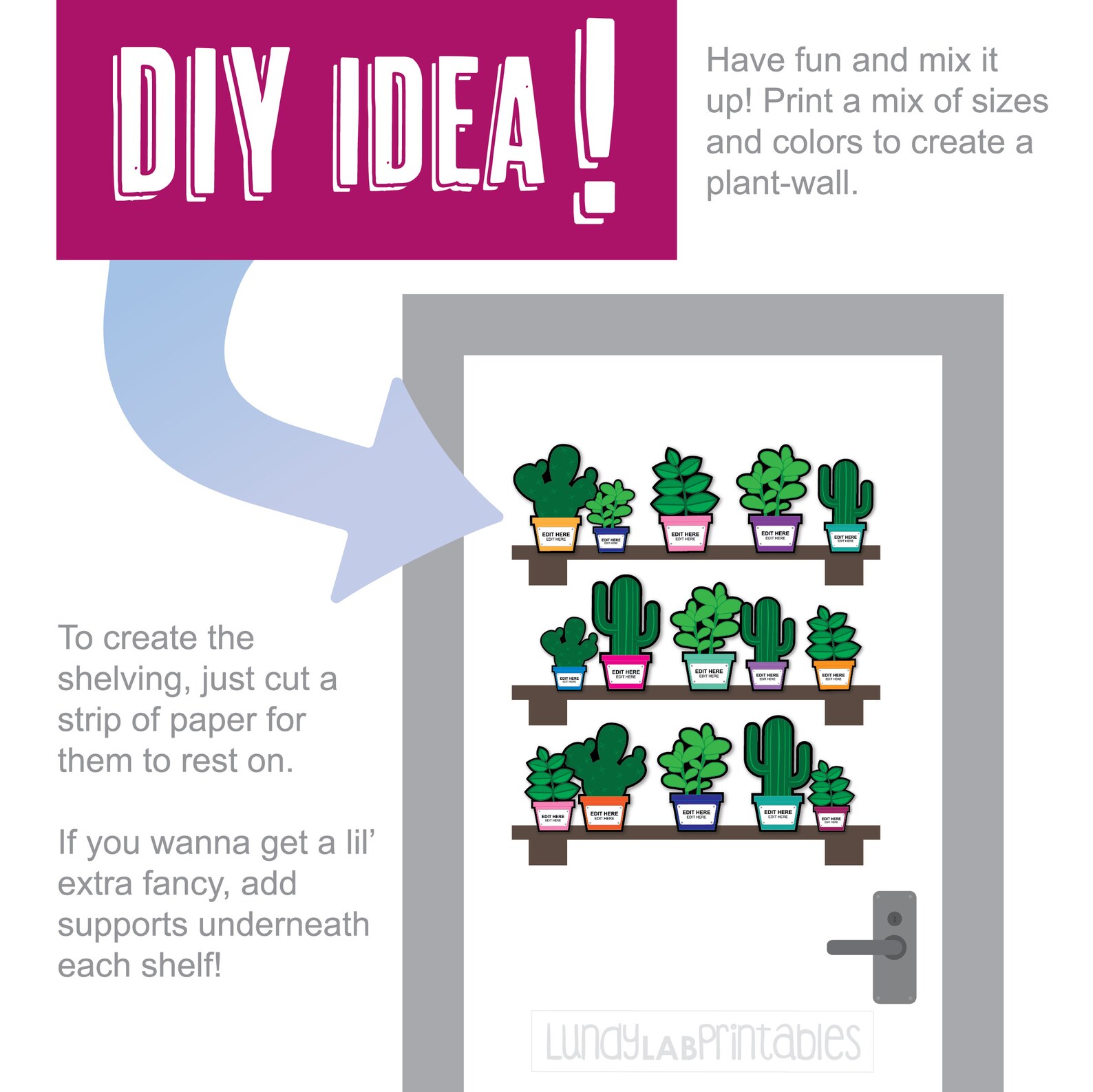 Succulent Door Decoration Printable Door Dec RA Residence - Etsy