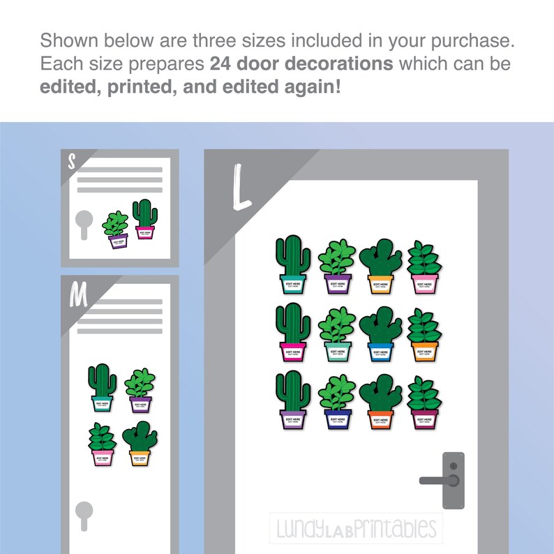 Succulent Door Decoration Printable, Door Dec, RA, Residence Life ...