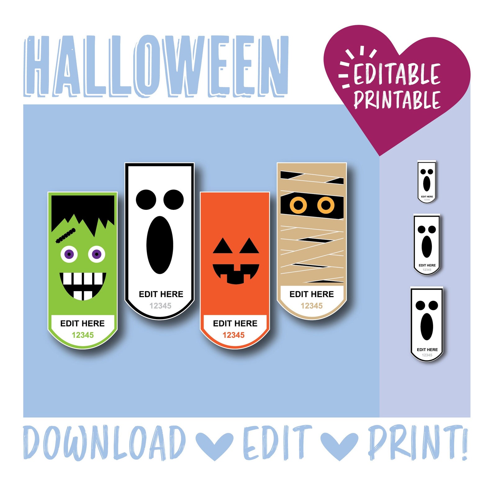 Halloween Door Decoration / Printable / Frankenstein / Mummy / | Etsy