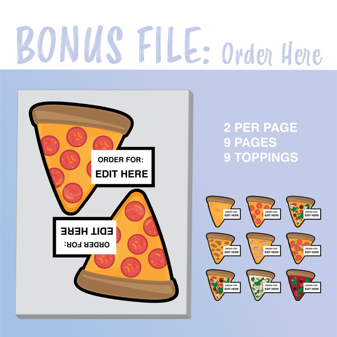 Pizza Pizza Door Decoration Printable Pizza Party | Etsy