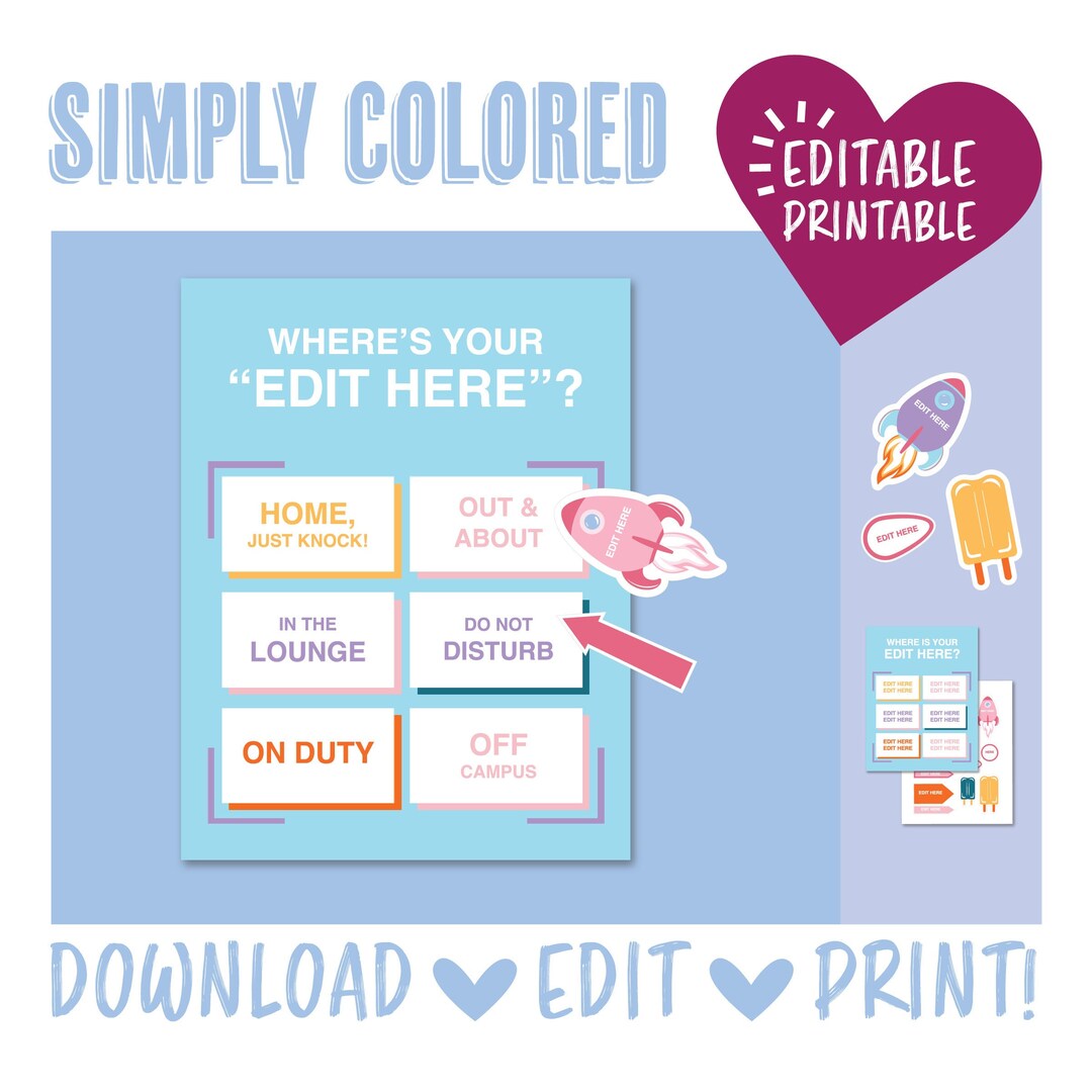Simply Colored, Find Me Board - Etsy