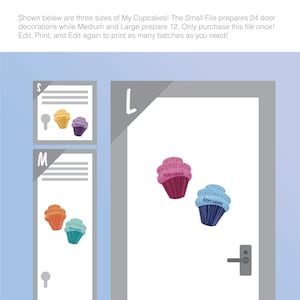 My Cupcakes Door Decoration / Hand-drawn / Editable / Printable / Food ...