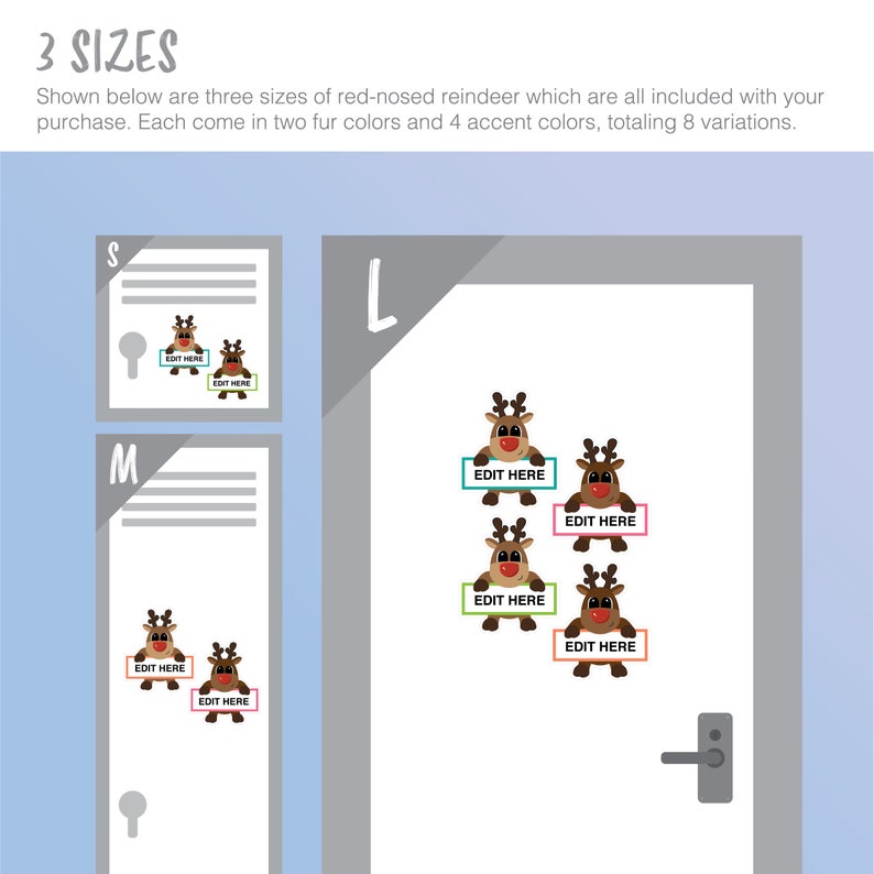 Rudolph the Red-nose Reindeer Door Decoration / Santa / Sleigh ...