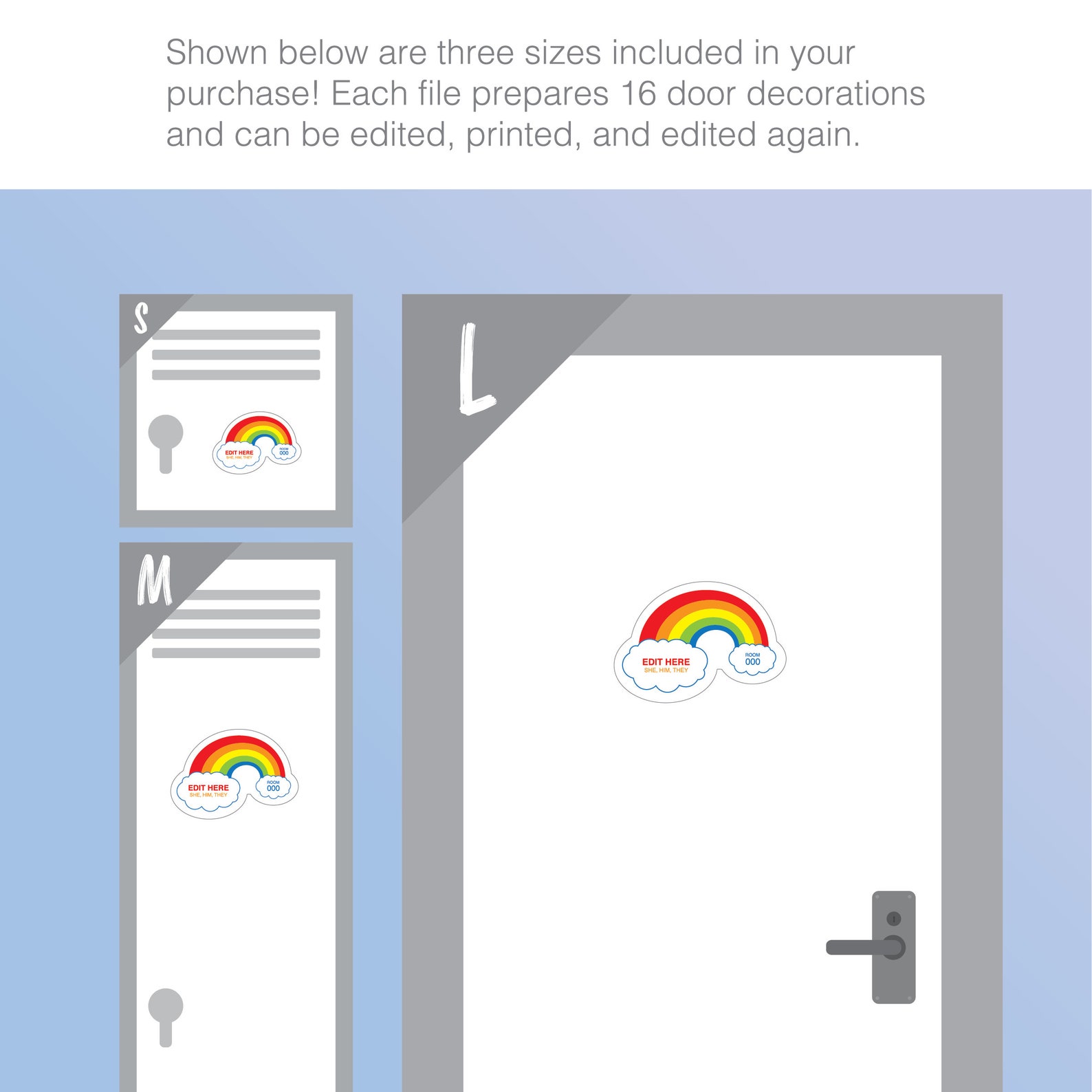 Rainbows of Inclusion Door Decorations / LGBTQ+ / Pride / Pronouns / St ...