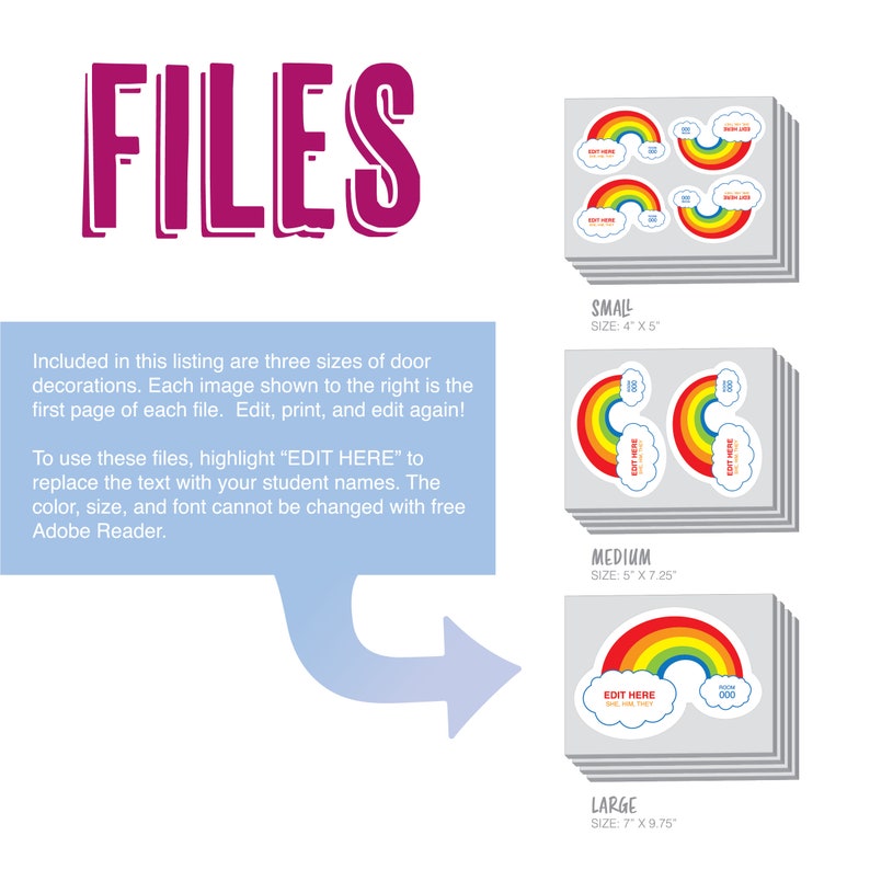 Rainbows of Inclusion Door Decorations / LGBTQ+ / Pride / Pronouns / St ...