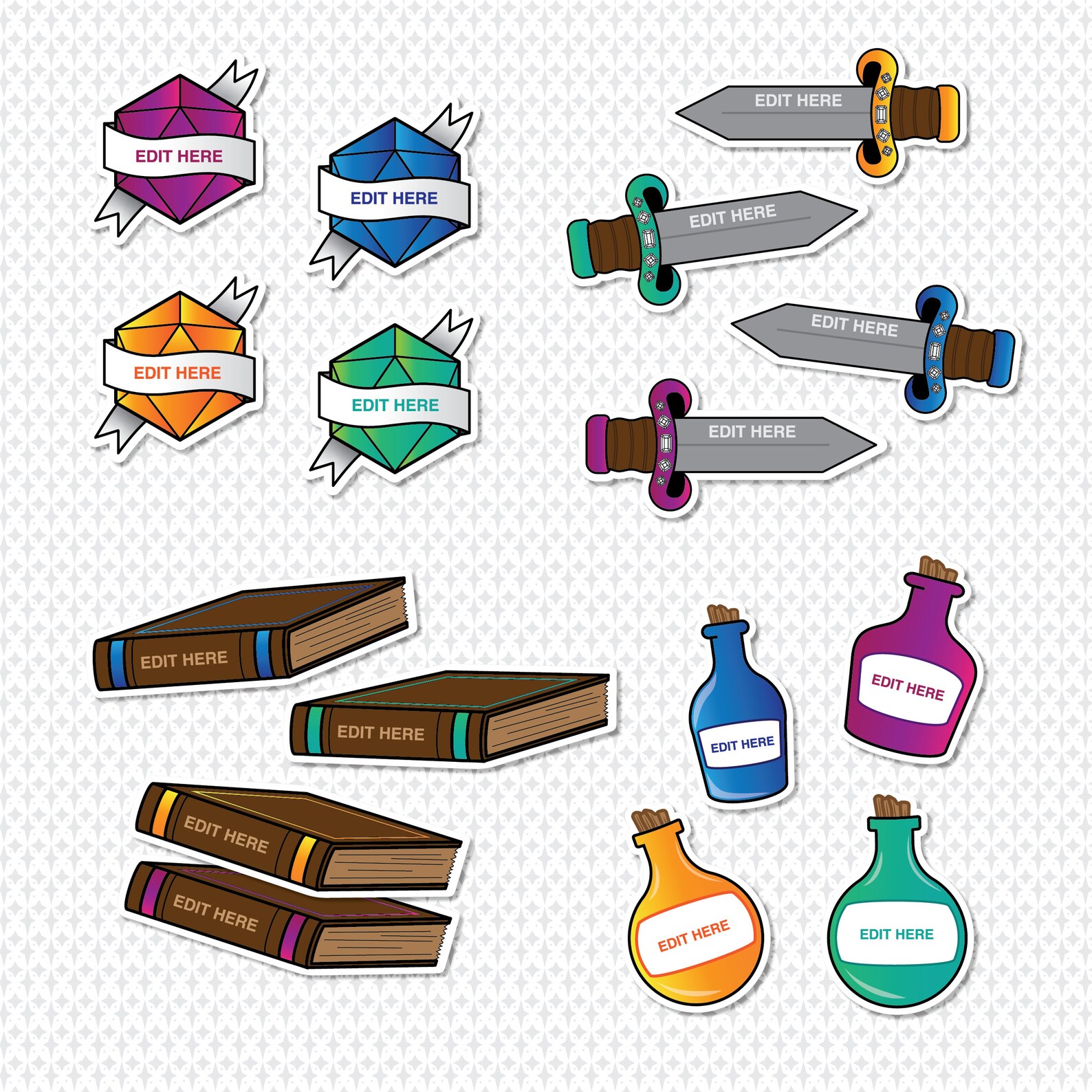 Roll of the Dice Door Decorations, TTRPG, Wizards, 20 Sided Dice ...