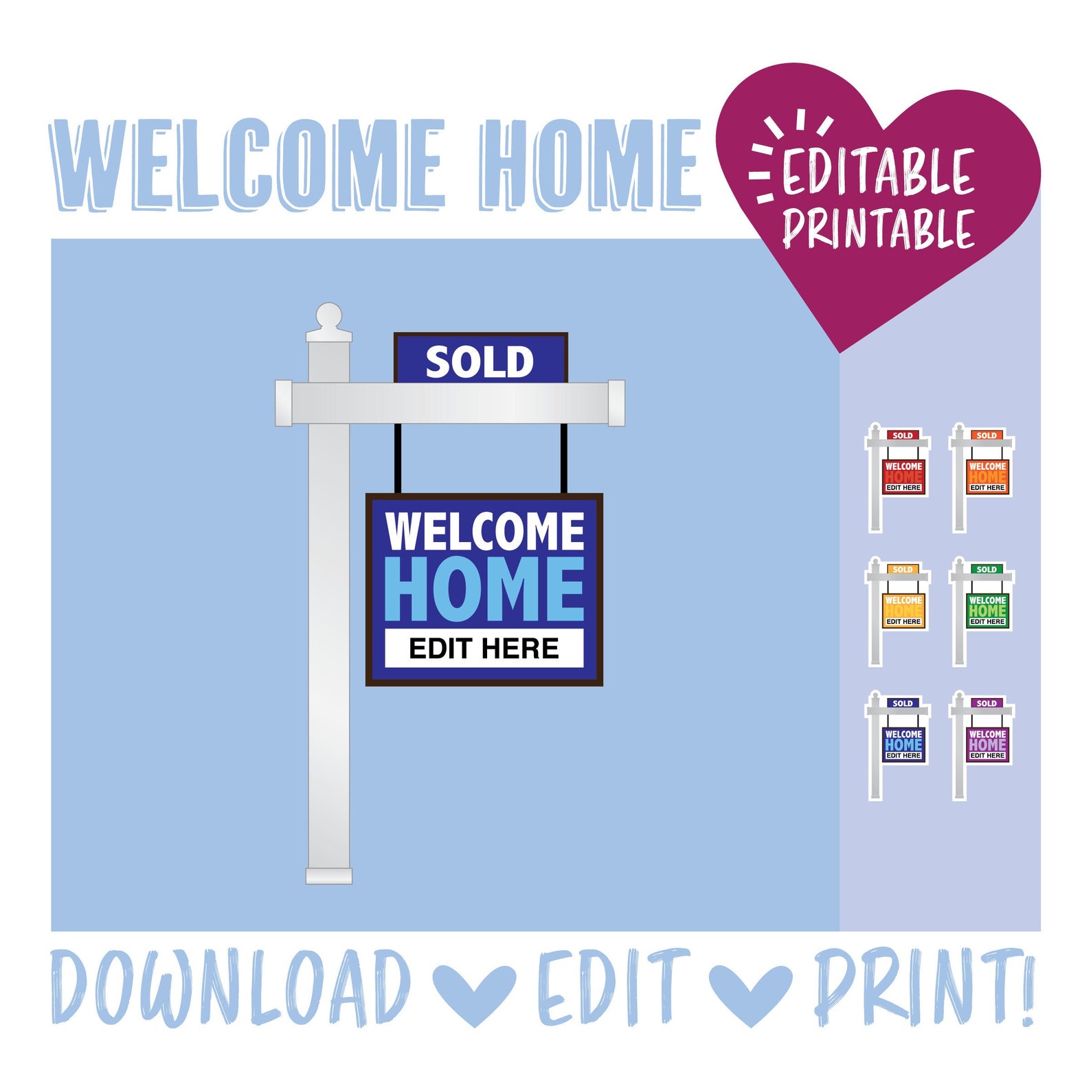 Welcome Home Door Decoration / Printable / Home / Sign / Door - Etsy
