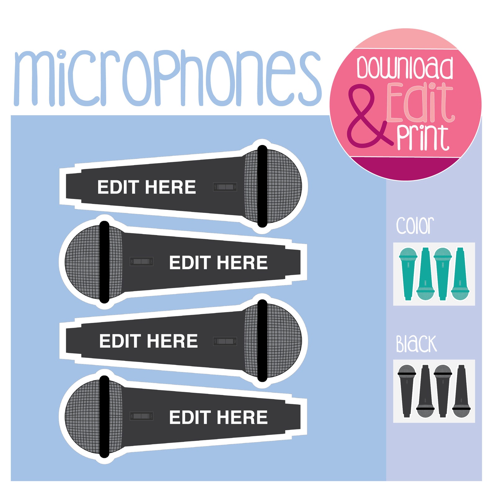 Microphone Door Dec / Music / Vintage / Choir / Singing / Karaoke ...