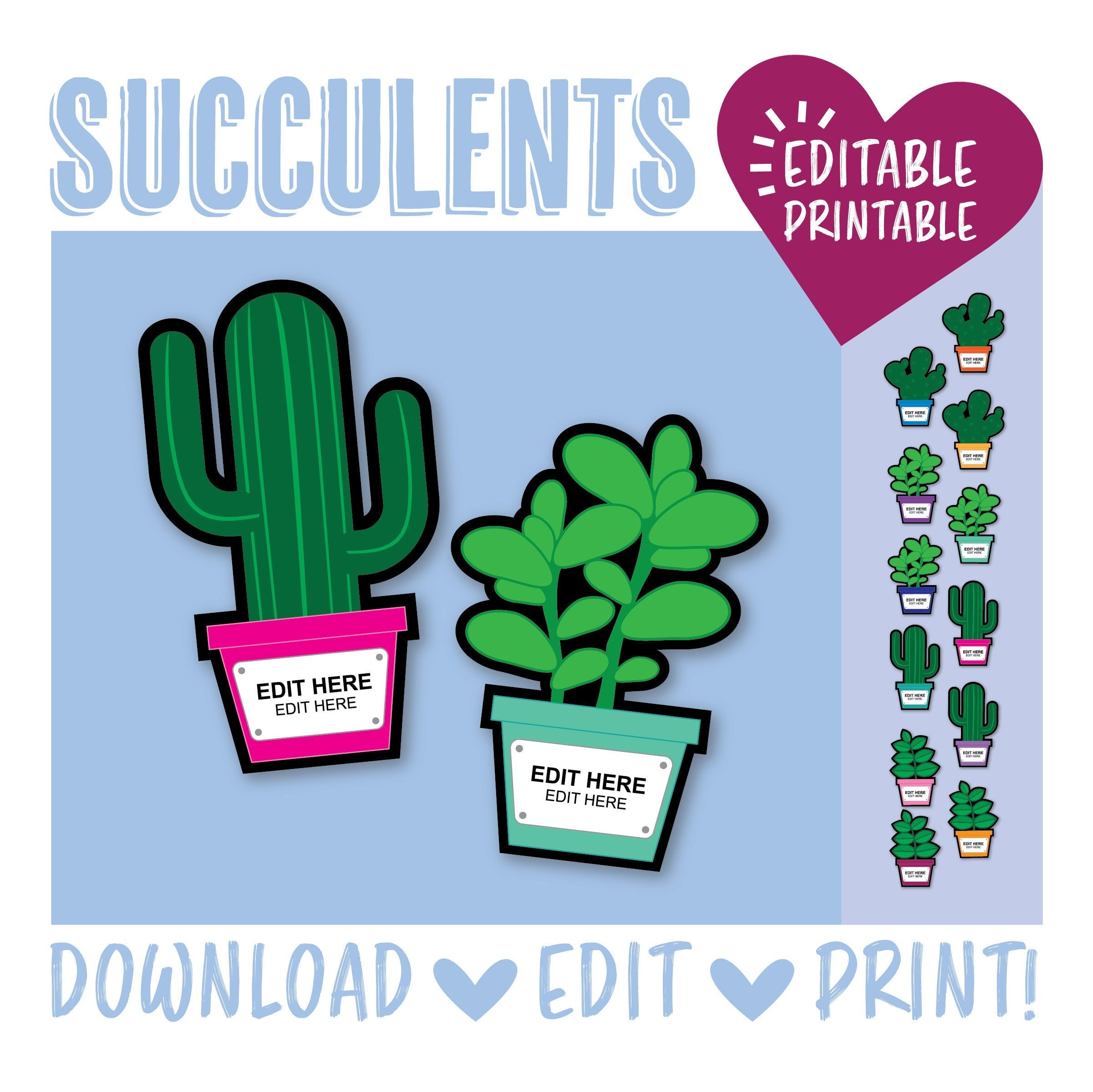 Succulent Door Decoration Printable Door Dec RA Residence - Etsy Ireland