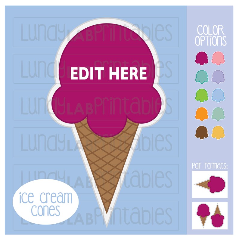 Ice Cream Door Decoration / Printable / Summer / Scoops / | Etsy