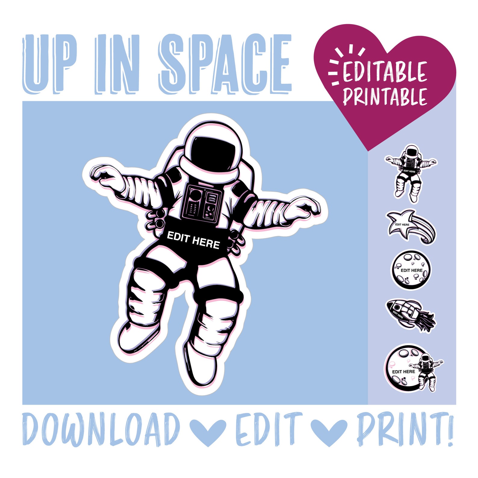 Up in Space Door Decoration / Space / Astronaut / Adventure / - Etsy