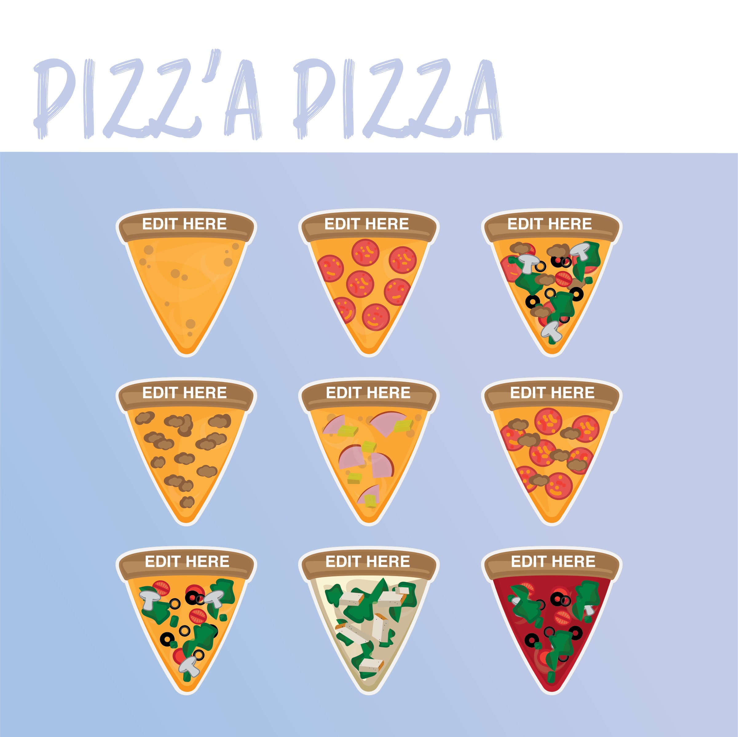 Pizza Pizza Door Decoration Printable Pizza Party | Etsy