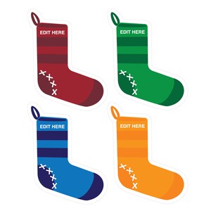 Holiday Stockings Door Decorations / Christmas / Fireplace / Printable ...